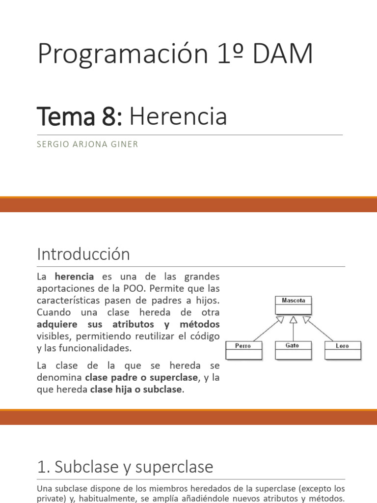 Tema 8 Herencia Pdf Herencia Programación Orientada A Objetos Objeto Informática