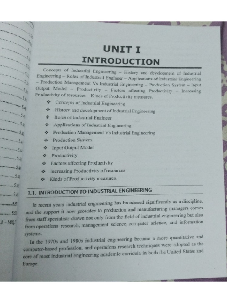 IE Unit 1 | PDF
