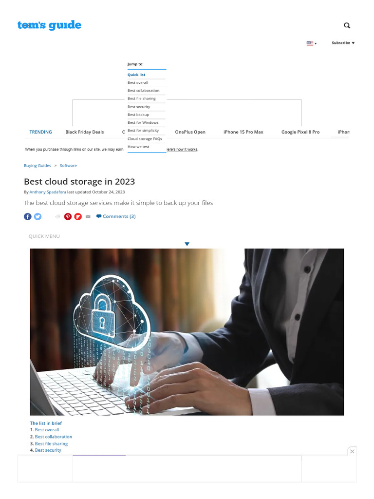 Best Cloud Storage in 2023 - Tom's Guide | Download Free PDF | Cloud Computing | I Cloud