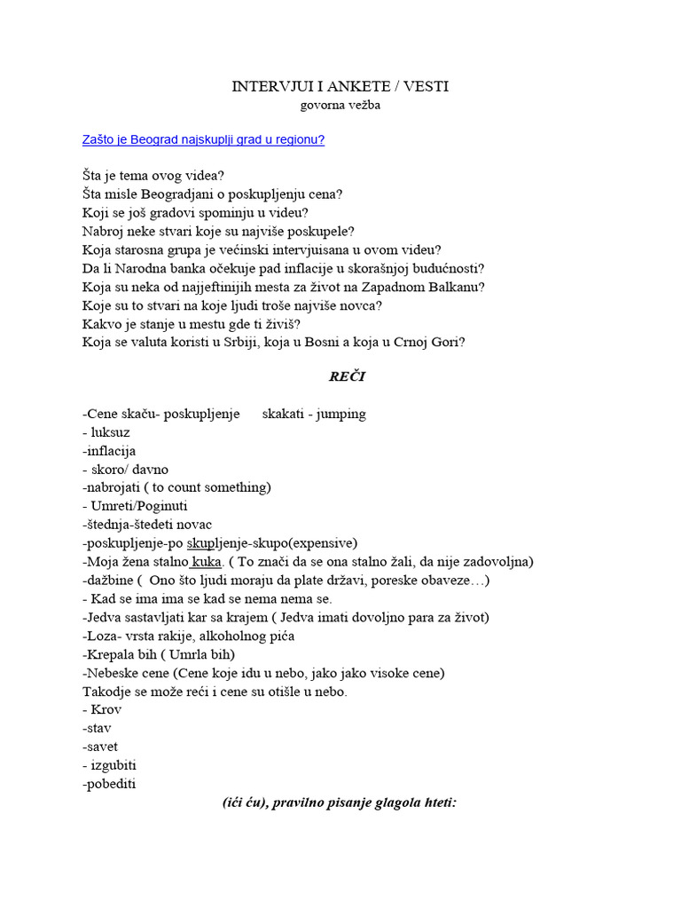 Intervjui I Ankete - Vesti | PDF