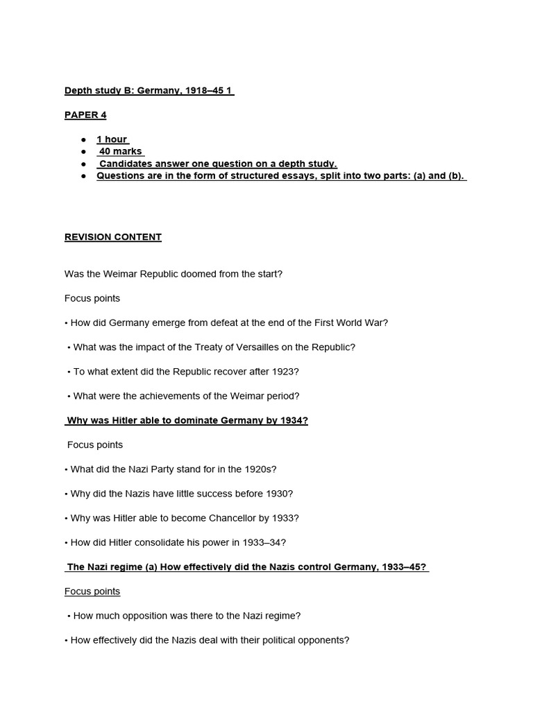 Weimar Republic and Nazi Germany Overview | PDF | Weimar Republic | Nazi Germany