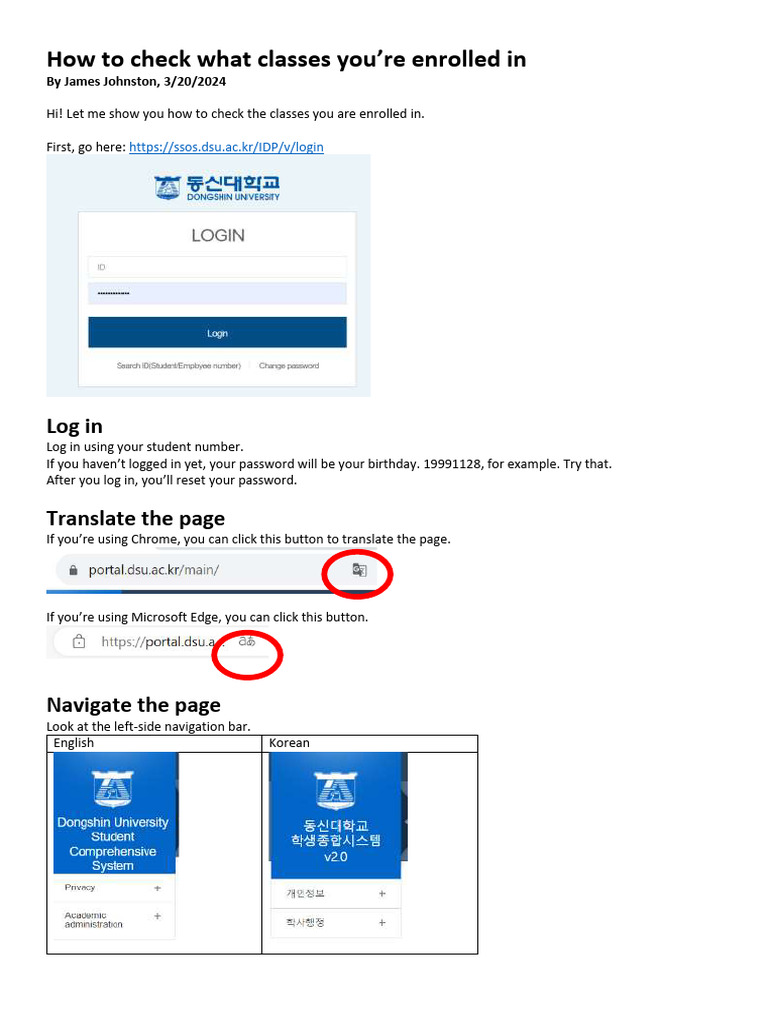 Student Class Enrollment Guide | PDF