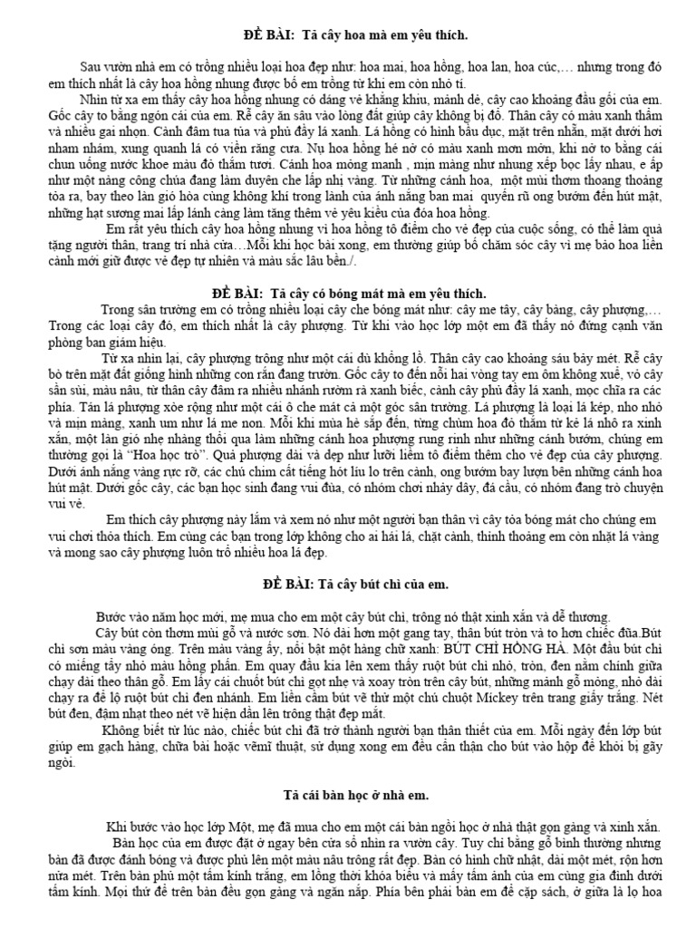 Bai Van Mau Lop 4 | PDF