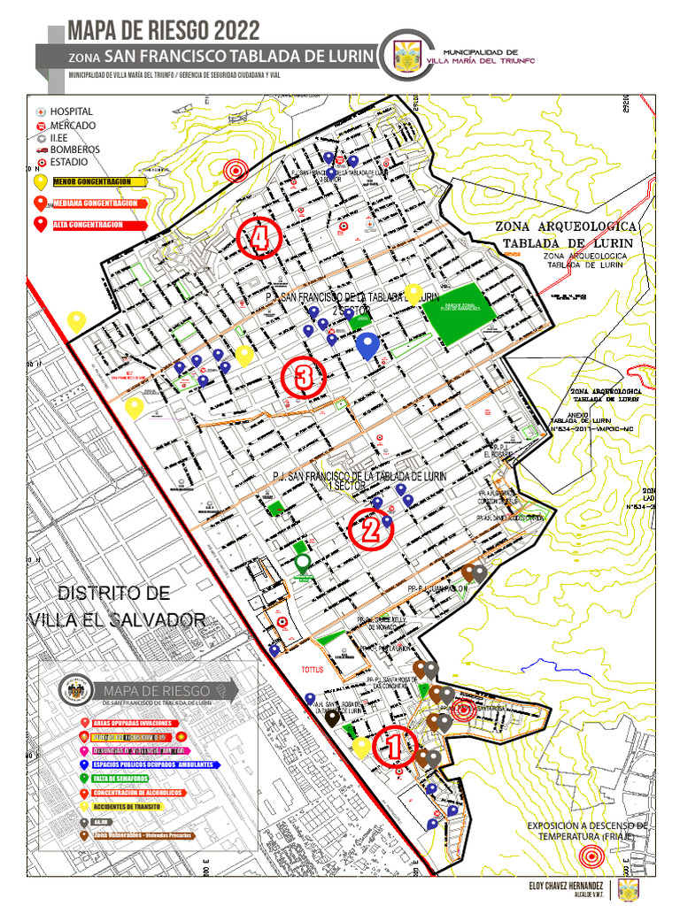 Mapa de Riesgo 2022 Zona Tablada de Lurin | PDF