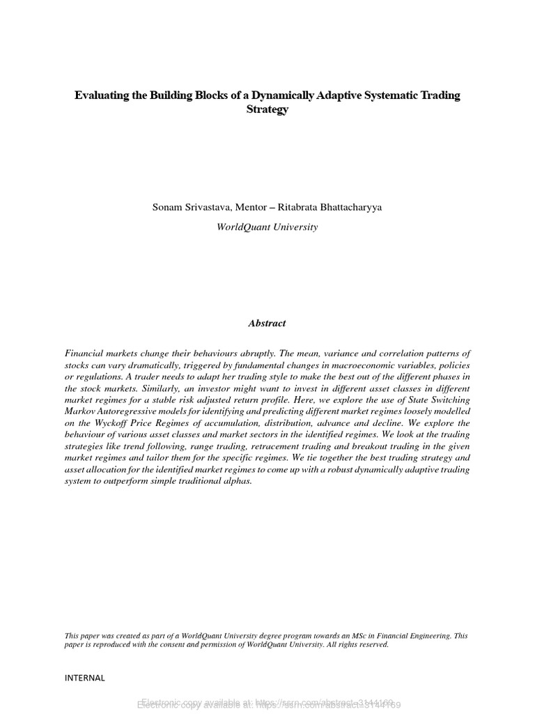 Evaluating The Building Blocks of A Dynamically Adaptive Systematic ... Evaluating The Building Blocks of A Dynamically Adaptive Systematic ...
