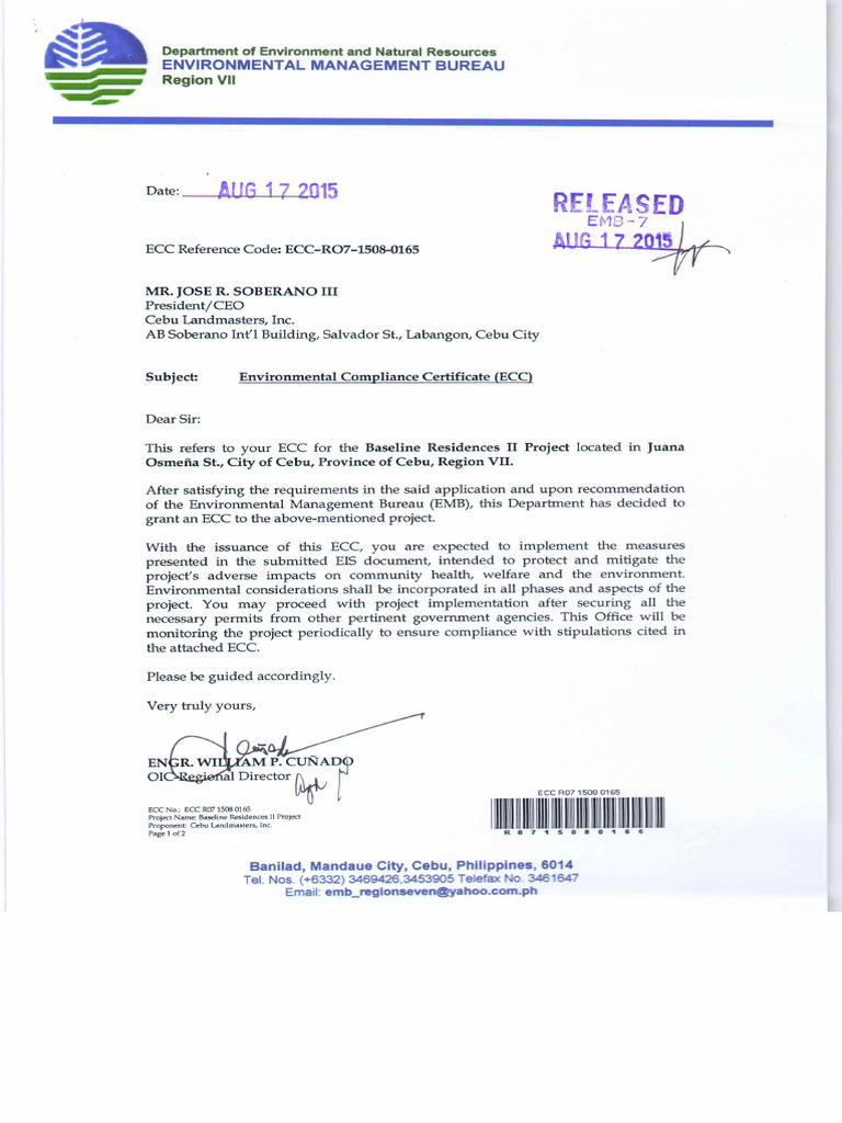 ECC - Baseline Residences II Project | PDF