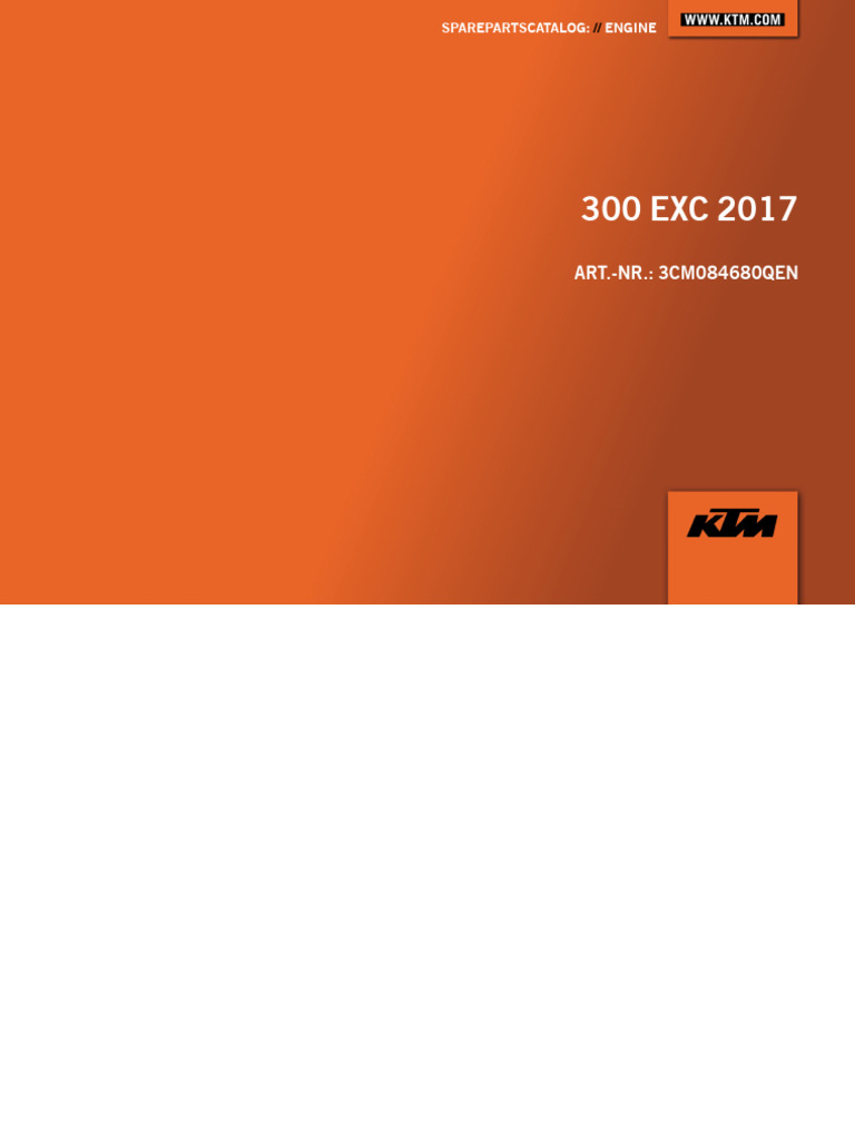 KTM 300 EXC 2017 Engine Parts Catalog | PDF | Carburetor | Piston