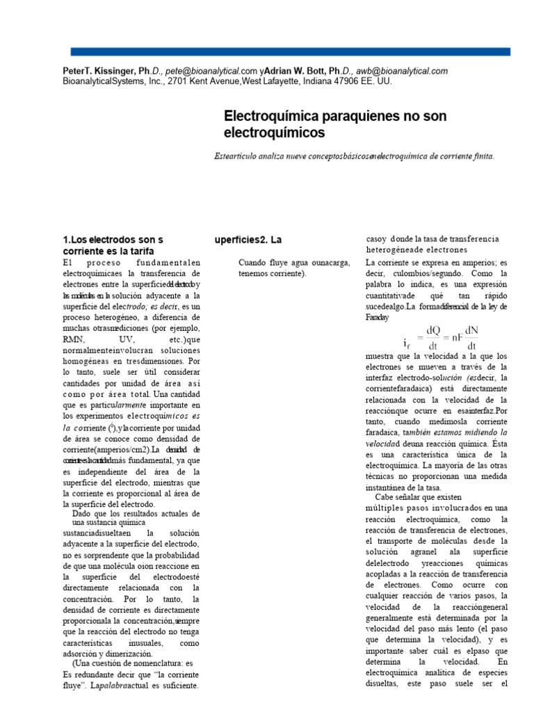 Electrochemist Fundamentals | PDF | Electroquímica | Redox