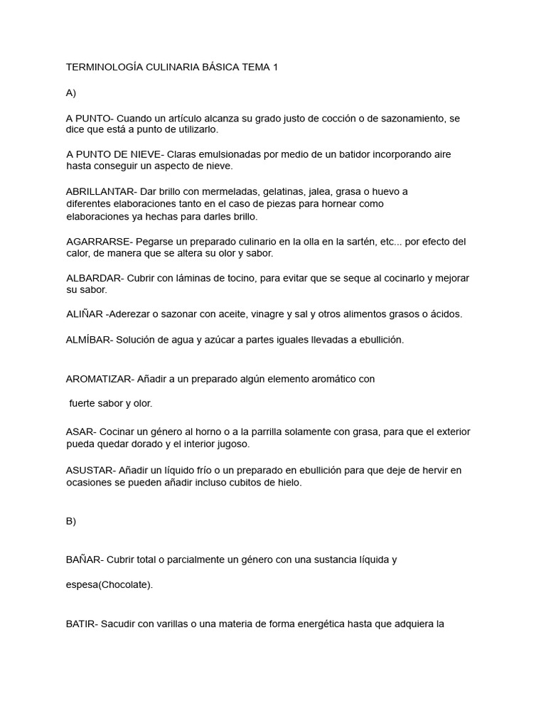 TCB Tema 1 | PDF | Cocinando | Salsa