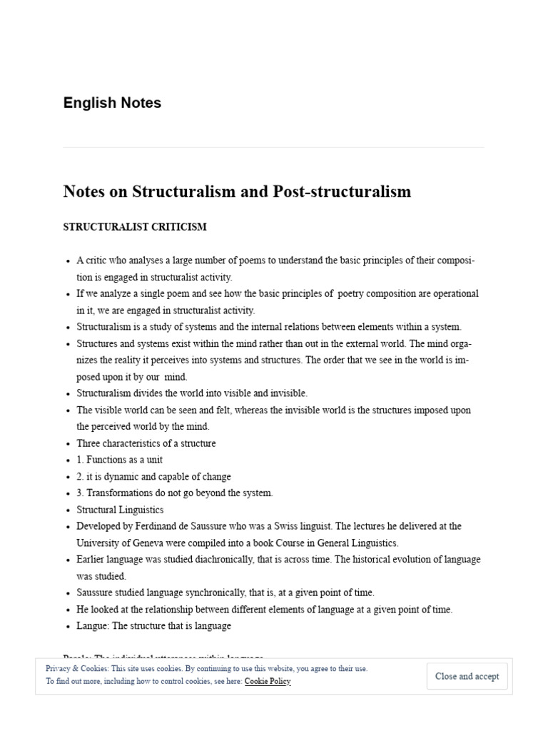 Structuralism vs. Post-structuralism Explained | PDF | Deconstruction ...