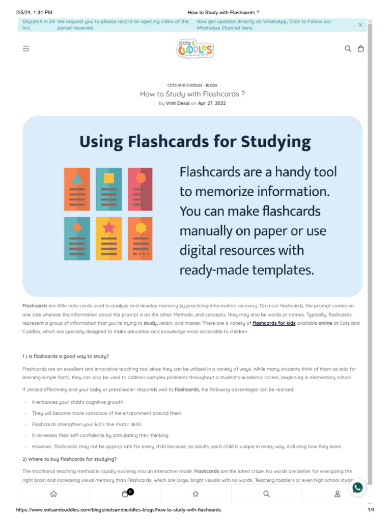 How To Study With Flashcards | PDF | Flashcard | Cognition