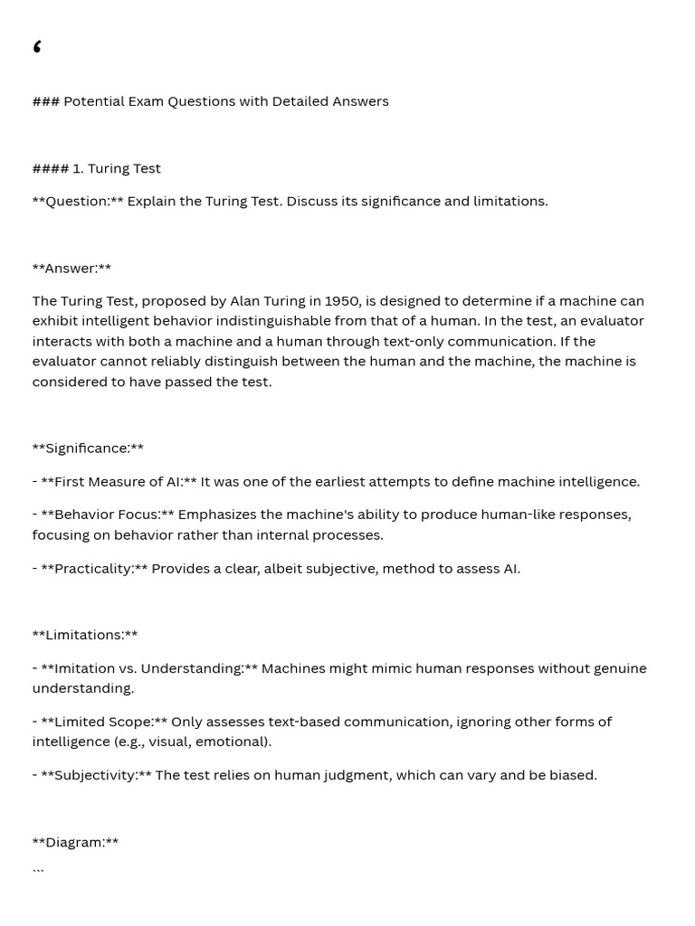 Ai Potential Question | PDF | Semantics | Artificial Intelligence