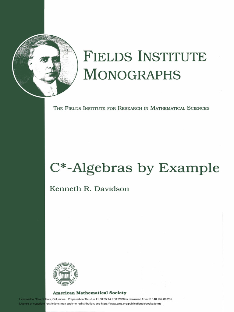 C-Algebras by Example | PDF | Topology | Functional Analysis