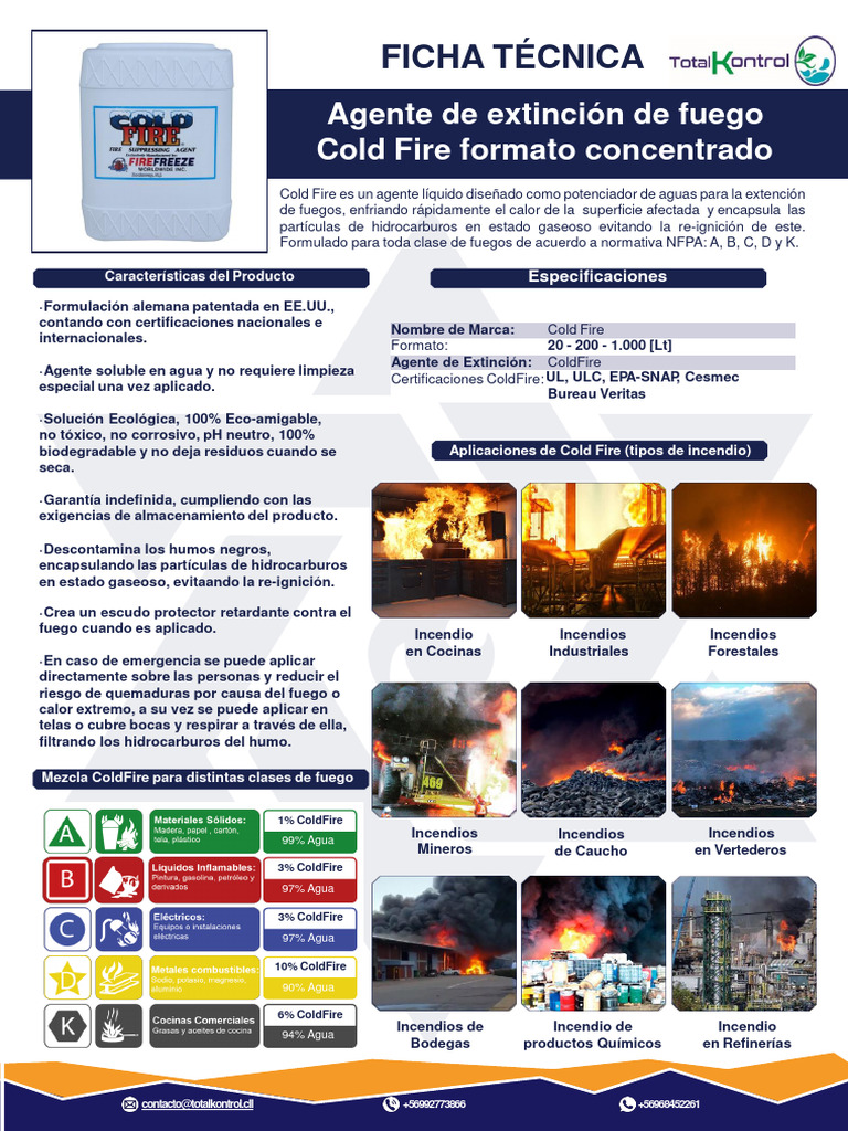 FT Cold Fire Concentrado V1.0TK | PDF | Agua | Incendios