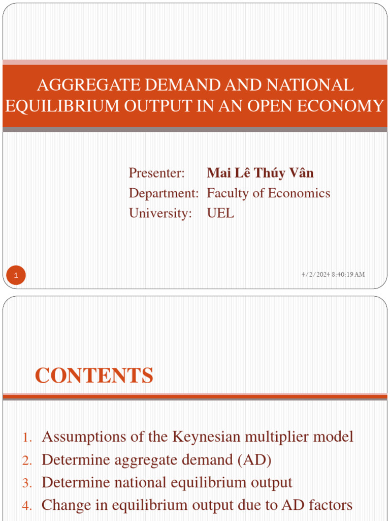 Chap 3 - Equilibrium Output | PDF | Consumption (Economics) | Fiscal Multiplier