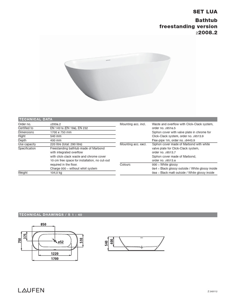 Product Technical Fact Sheet - Documents - LUA | PDF