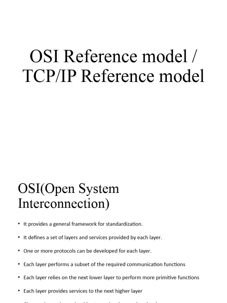 OSI Reference Model | PDF | Osi Model | Computer Network