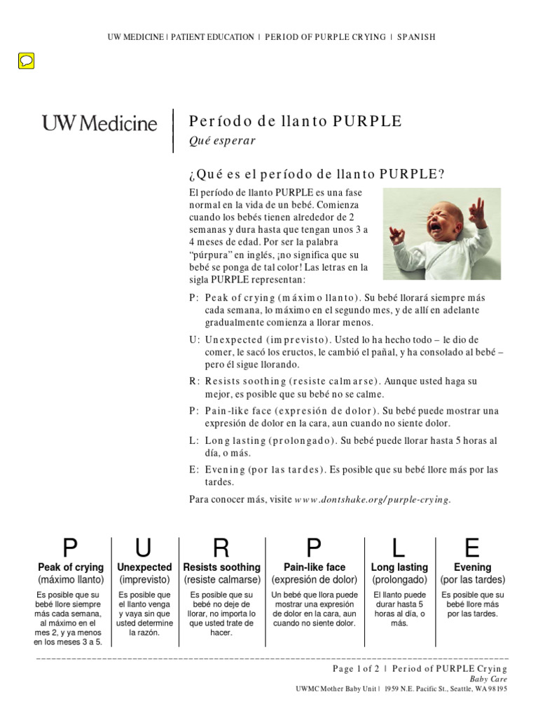 Entendiendo el llanto PURPLE en bebés | PDF | Sicología | Las emociones