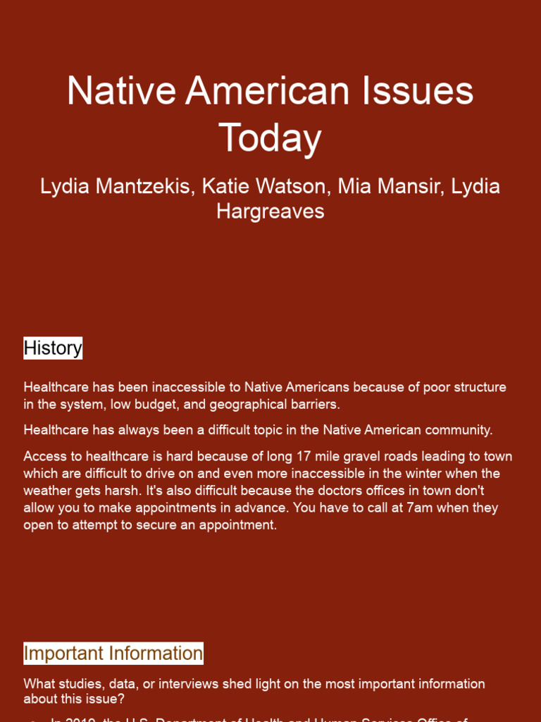 Native American Issues Today Template | PDF | Health Care | Native ...