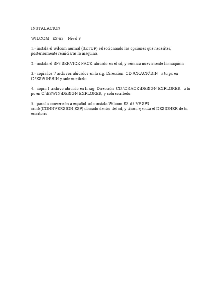 Instalacion Wilcom Es-65 v9 | PDF