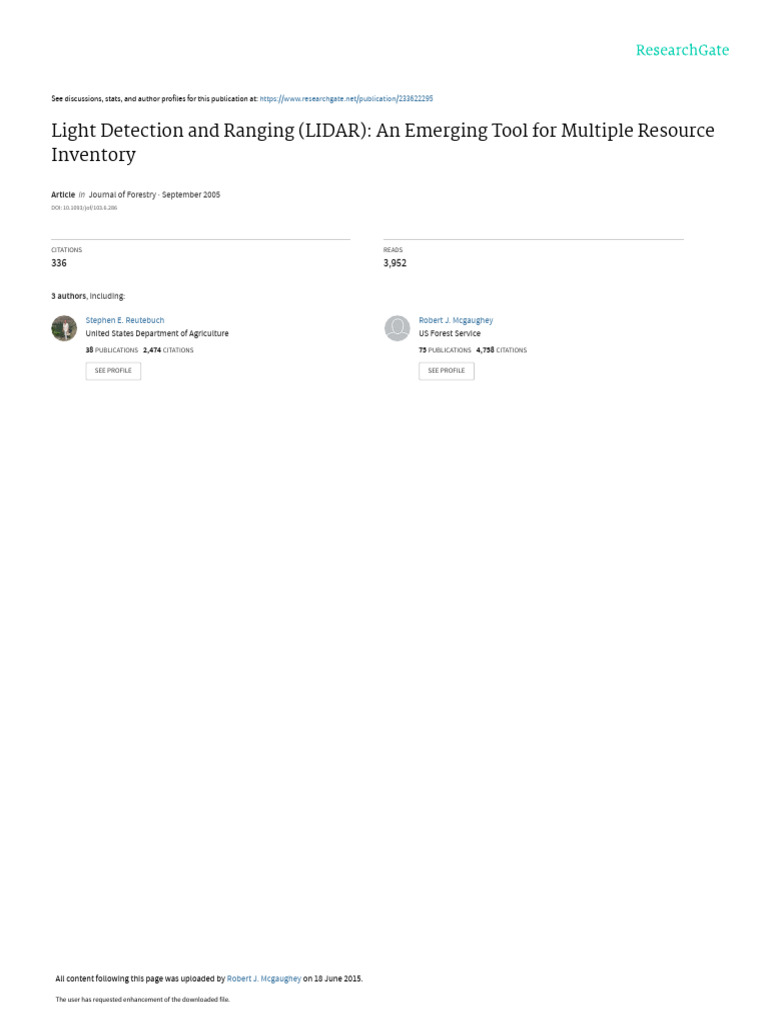 Light Detection and Ranging LIDAR An Emerging Tool | PDF | Lidar