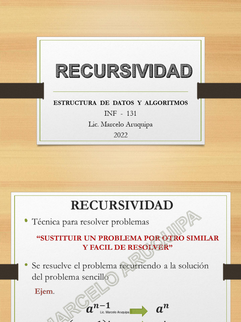 Recursividad | PDF | Algoritmos | Recursividad