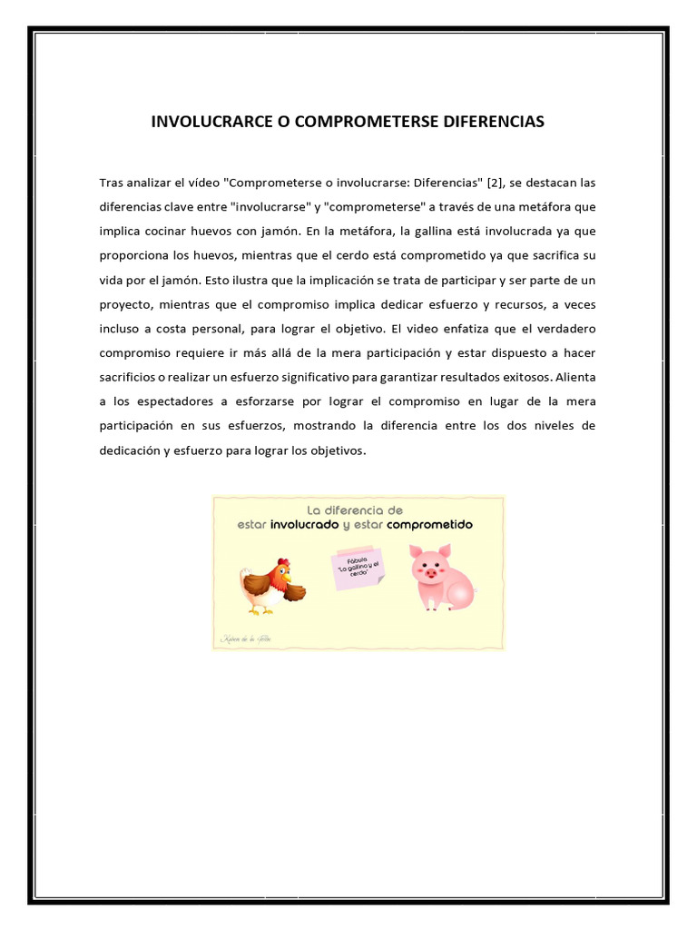 Involucrarce o Comprometerse Diferencias | PDF
