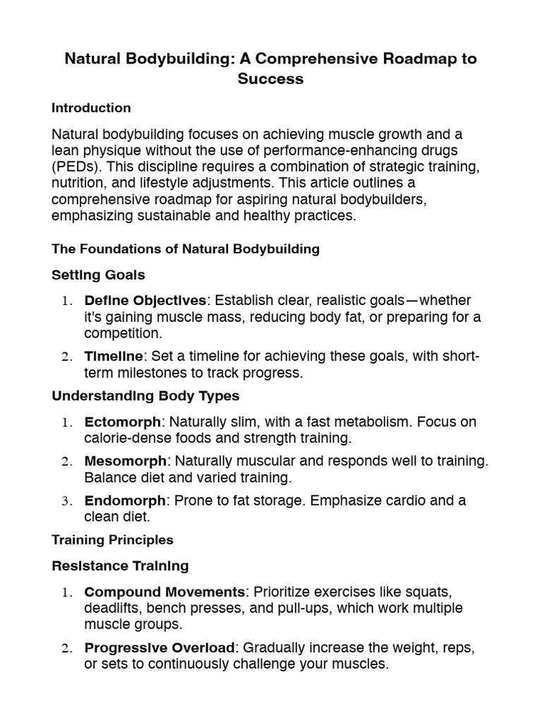 Natural Bodybuilding A Comprehensive Roadmap To Success | PDF ...
