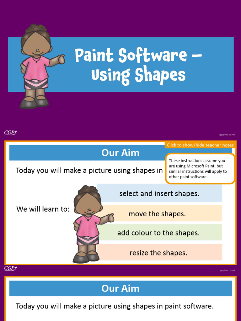 Paint Software Using Shapes (Years 1-2) - CO1PAC8814 | Download Free PDF | Button (Computing ...