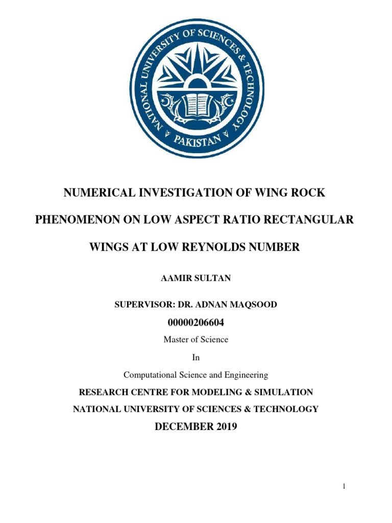 Numerical Investigation of Wing Rock Phenomenon On Low Aspect Ratio ...