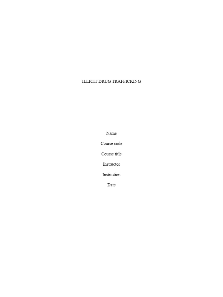Understanding Illicit Drug Trafficking | PDF | Illegal Drug Trade | Mdma