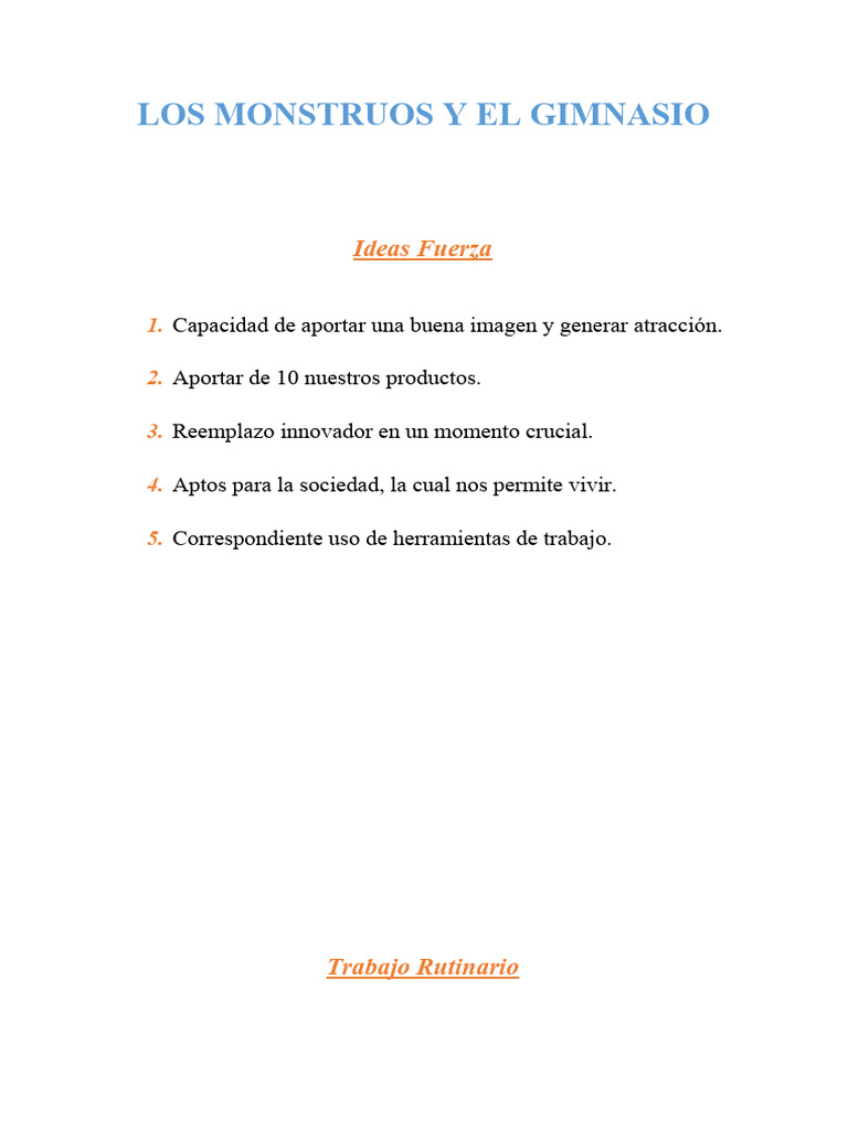 Los Monstruos y El Gimnasio | PDF | Business