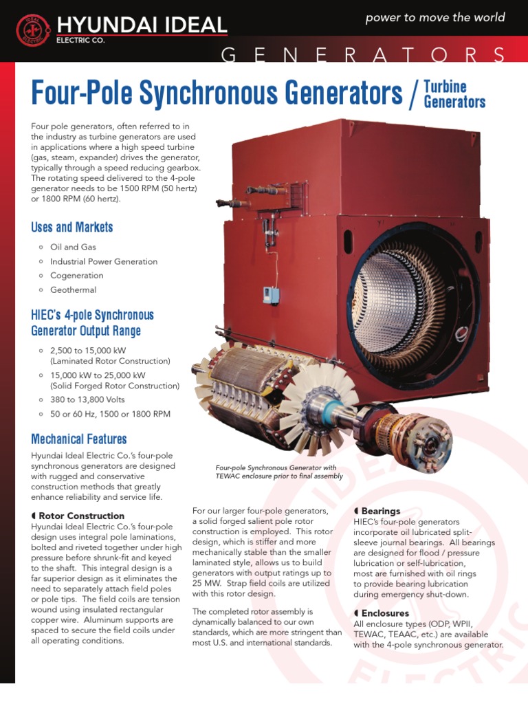 4-Pole Synchronous Generators | Electric Generator | Rectifier