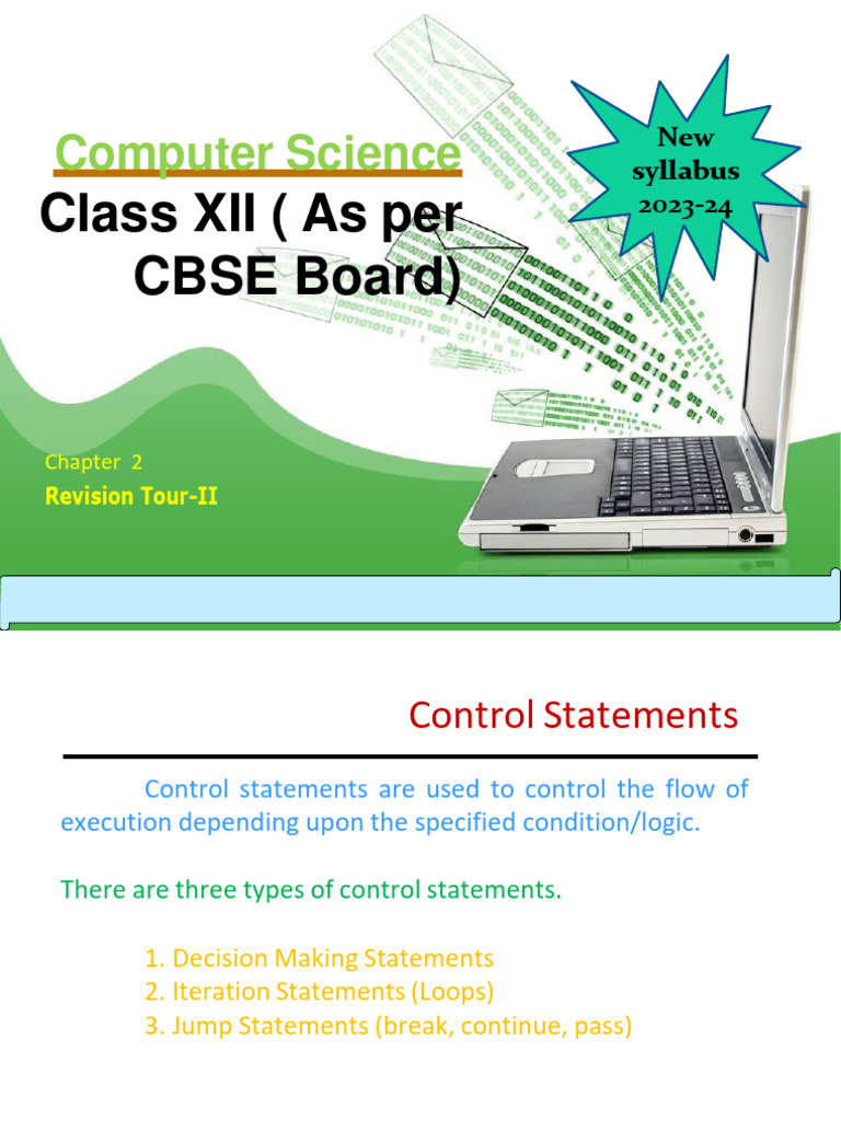 Revision Tour-Ii Class Xii Python | PDF | Control Flow | Computer Science