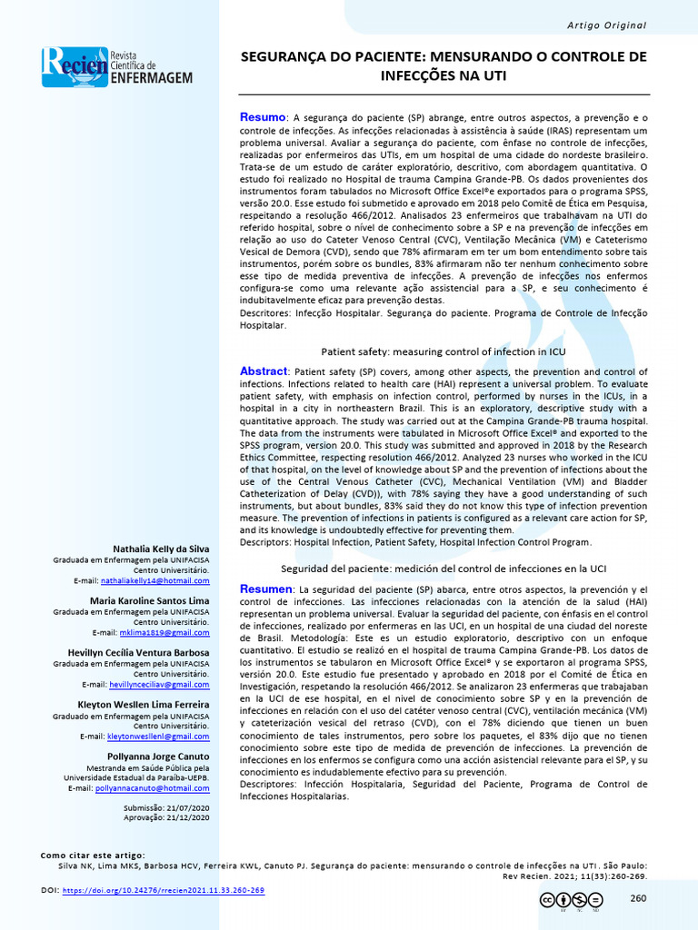 Segurança Do Paciente UTI | Download grátis PDF | Unidade de Tratamento ...