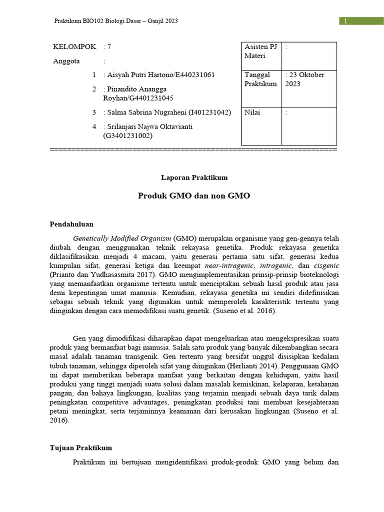 Identifikasi Produk GMO di Indonesia | PDF