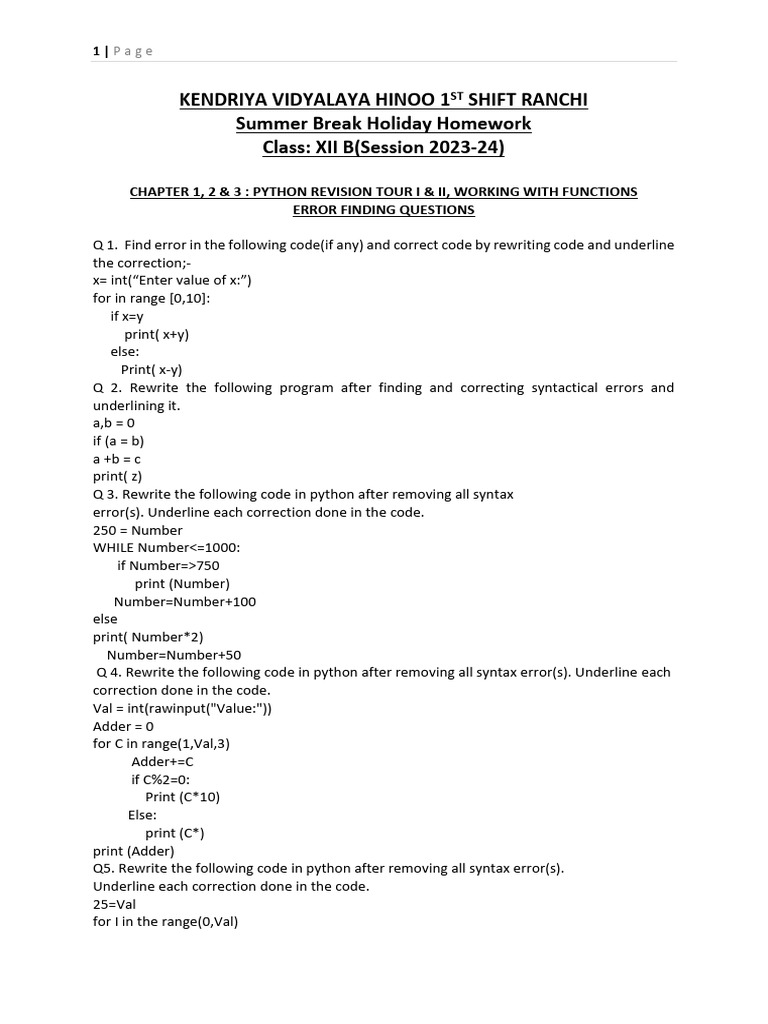 CHAPTER 1,2,3 Holiday HOMEWORK CLASS XII COMPUTER SCIENCE | Download ... CHAPTER 1,2,3 Holiday HOMEWORK CLASS XII COMPUTER SCIENCE | Download ...