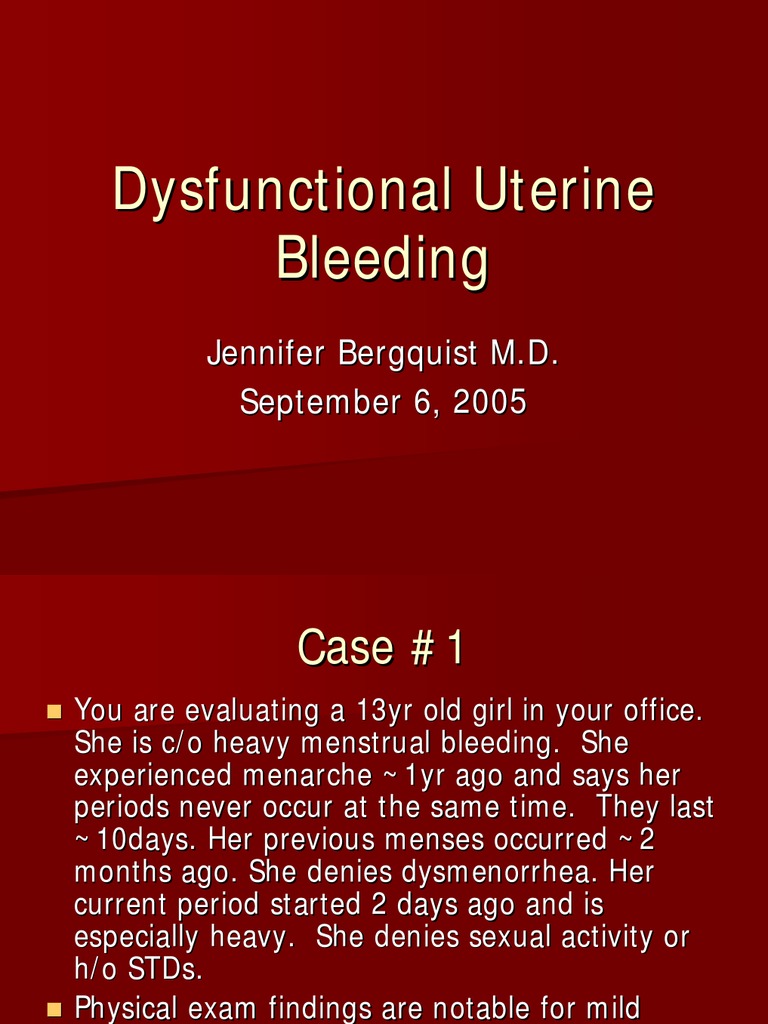 Dysfunctional Uterine Bleeding | PDF | Polycystic Ovary Syndrome | Menstrual Cycle