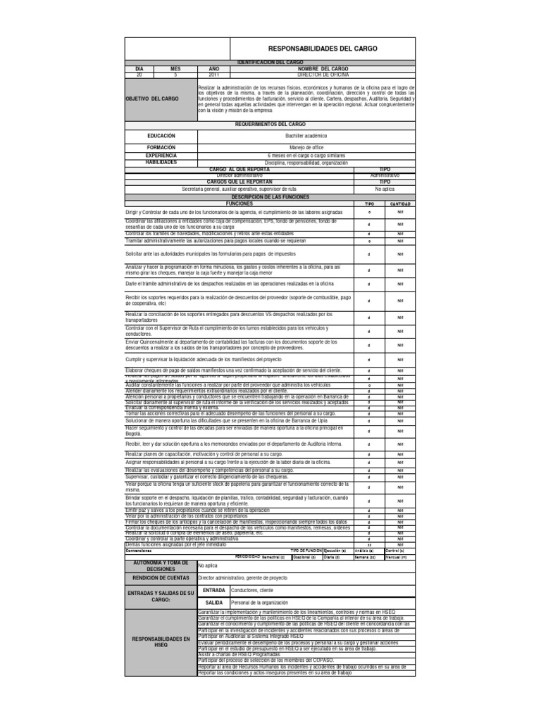 Director de Oficina | PDF | Auditoría