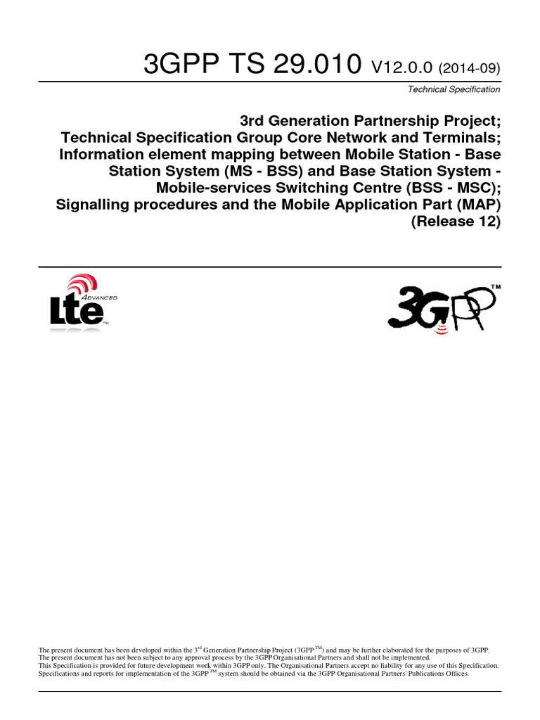 3GPP TS 29.010: Technical Specification | PDF | Software Defined Radio | Telecommunications ...