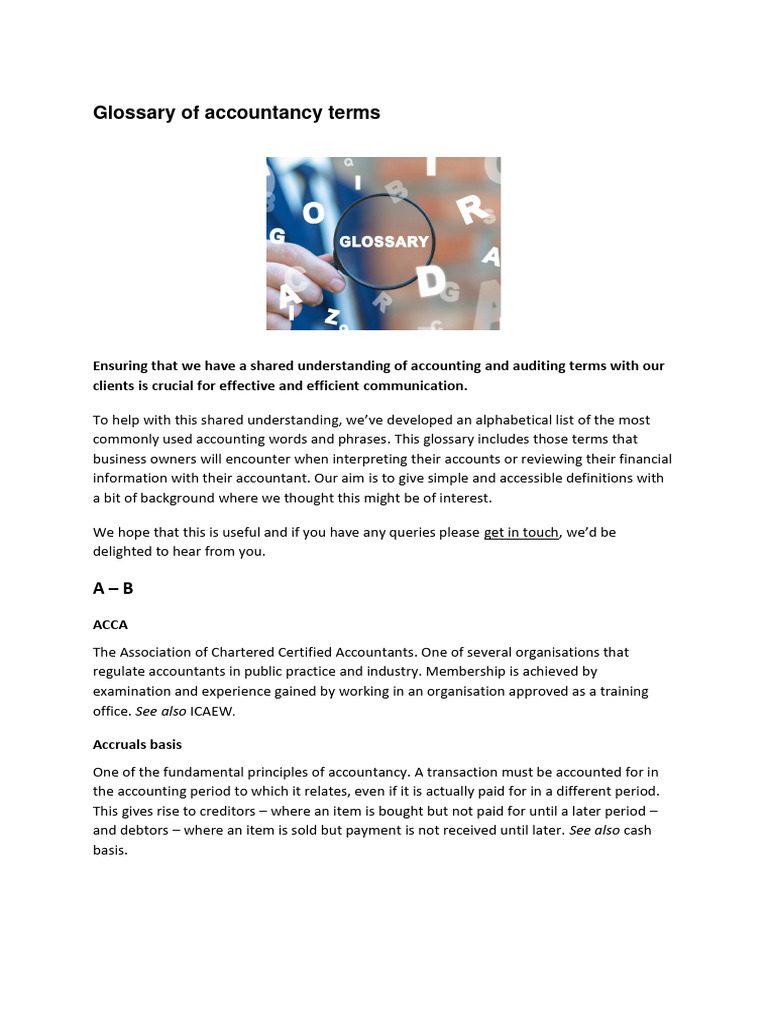 Glossary of Accounting Terms 11 21 | PDF | Audit | Balance Sheet