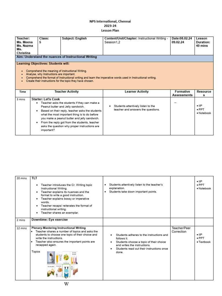 5 CR - Writing Instructional Writing Feb Wk1 LP | PDF | Cognitive ...