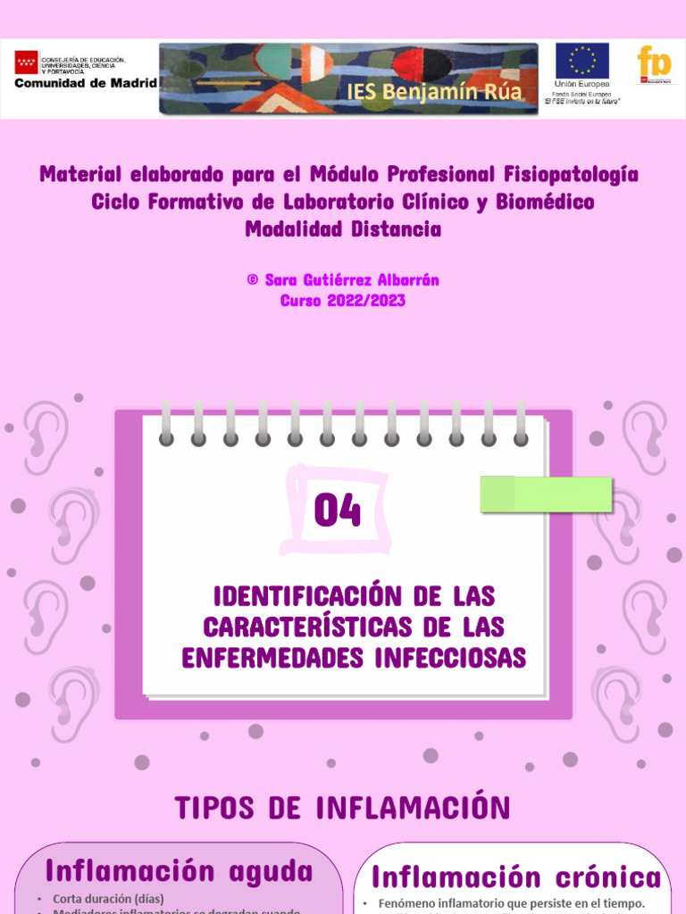 Presentación Ud4 PDF Alumnos | PDF | Inflamación | Especialidades Medicas
