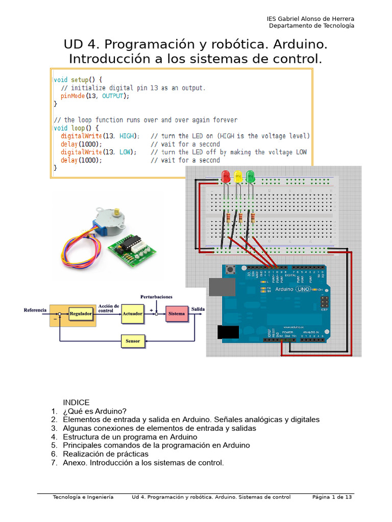 4 UD Programación y Robótica Intro Sistemas Control 2324 | PDF | Arduino | Sistema de control