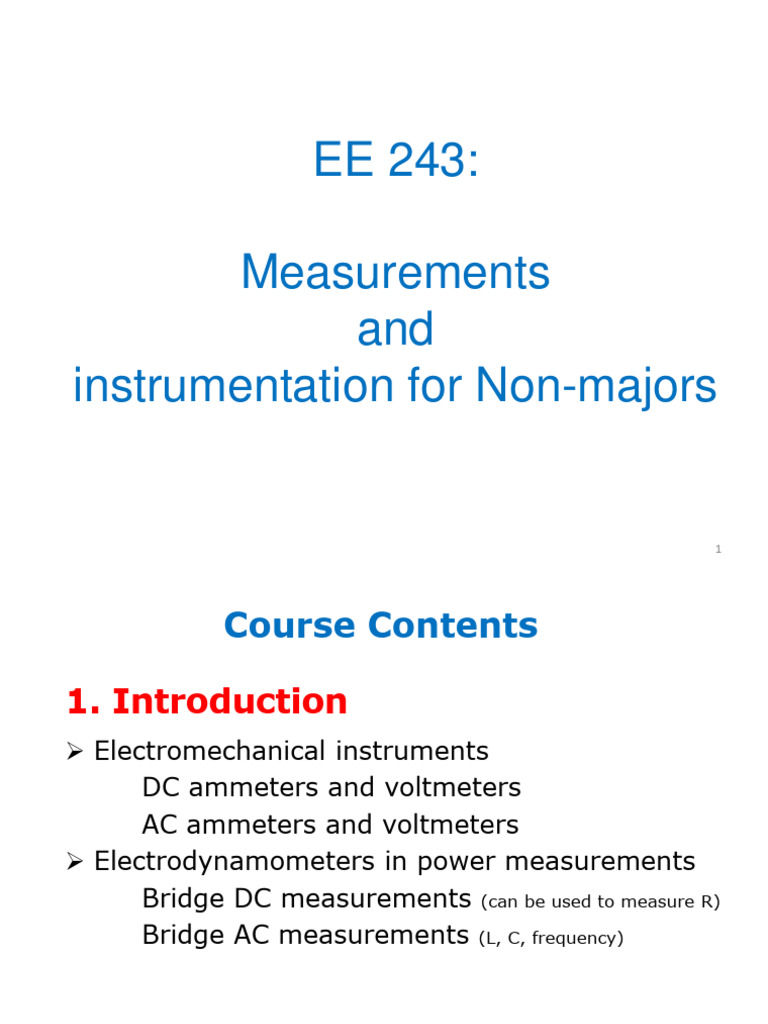 Electromechanical Instrumentation Overview | PDF | Voltage | Inductor