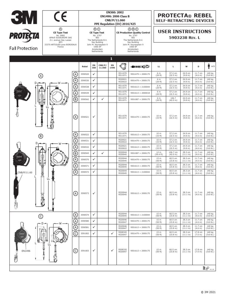 3M Rebel Web-6ft SRL en Manual | PDF