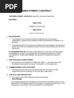 ADGM Employment Contract Template 2024 | PDF | Cost Of Living | Employment