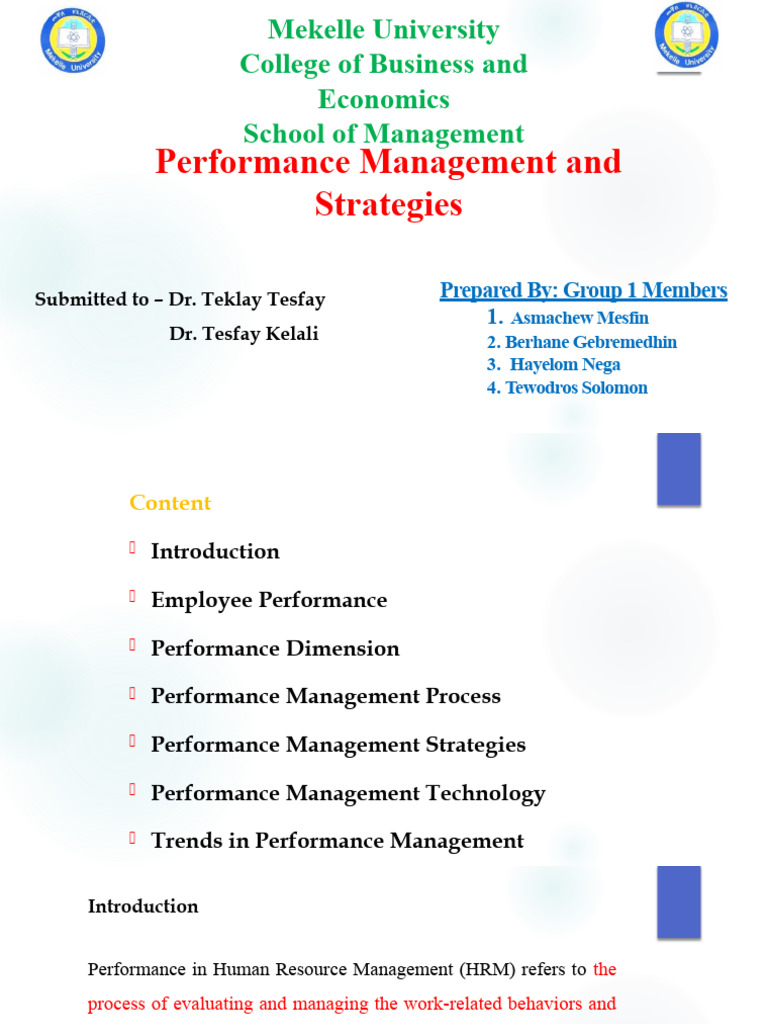 SHRM 4 - Performance Management Strategies +final | PDF | Goal Setting ...