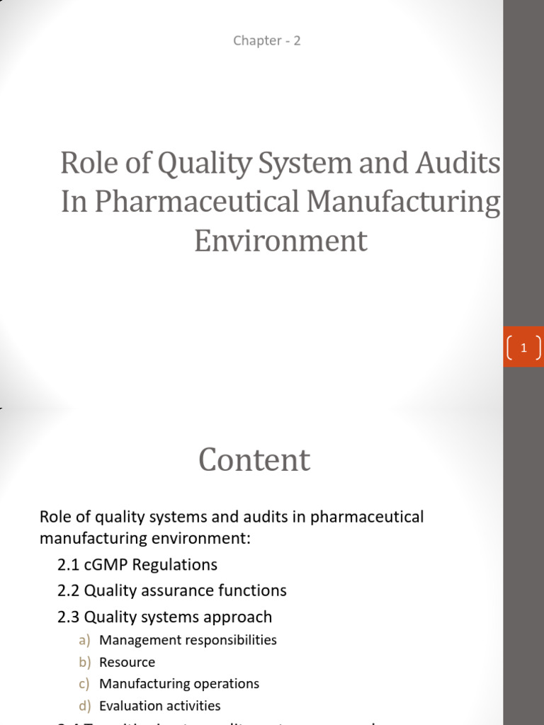 Quality Systems and Audits in Pharma | PDF | Quality Management System ...