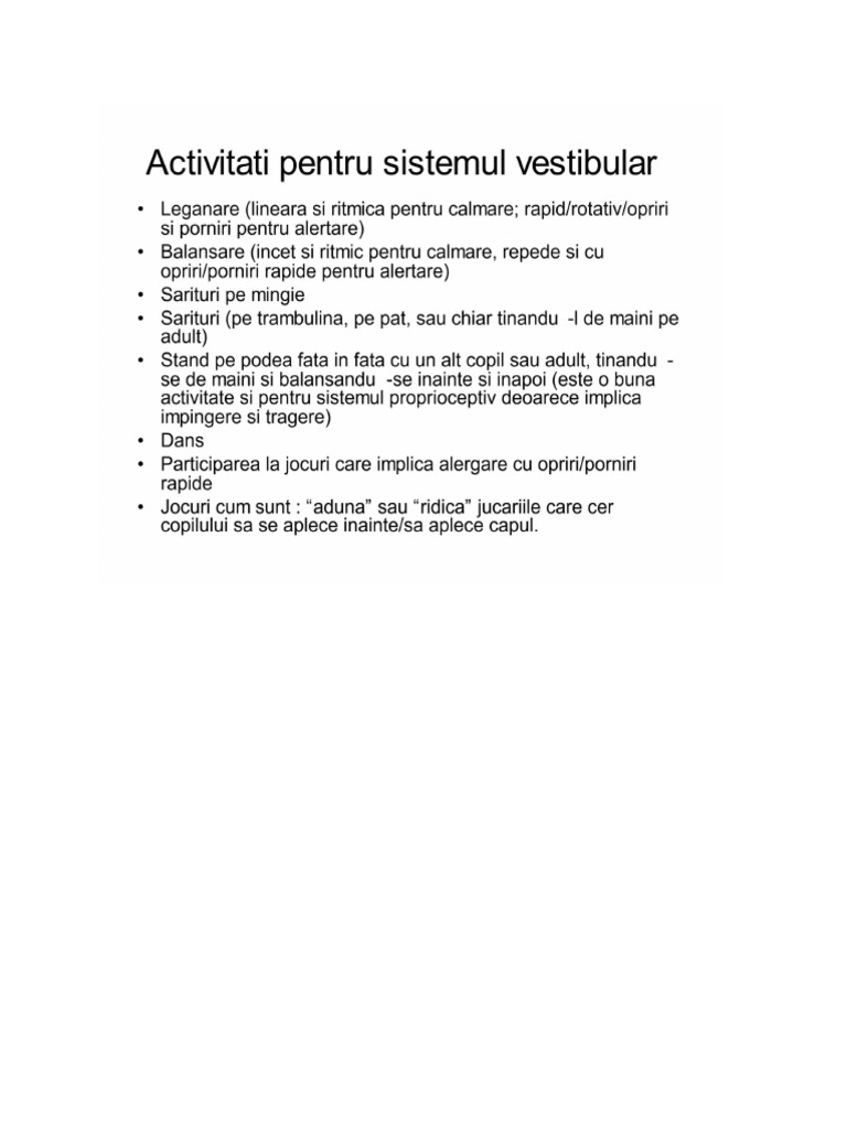 Activitati Senzoriale | PDF